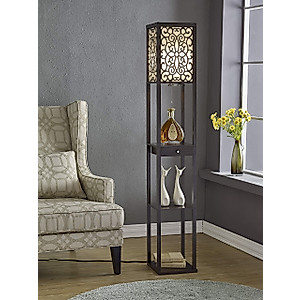 Artiva USA A808101EX Etagere Shelf Floor lamp with Drawer, 63", Expresso