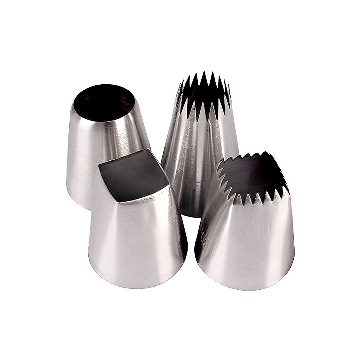 Suuker Stainless Steel Extra Large Round Piping Tips Set, 4 Pcs (F02 F06 9FT R22L) for Cake Cupcake Cookie Decorating