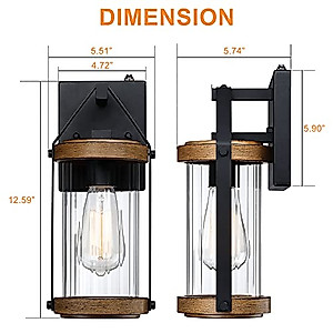 LONEDRUID 2 Pack Dusk to Dawn Outdoor Wall Light Fixtures Photocell Sensor Exterior Lantern Sconce Lighting Waterproof Outside Wall Mount Lamp for House Patio Garage Entryway Doorway
