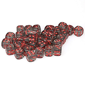 Chessex D6 12mm Smoke w/Red (36) (CHX 23818)