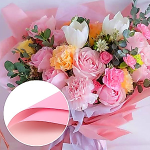 LUTER 20 Sheets Flower Wrapping Paper, 22.8x22.8 inch/58x58cm Floral Bouquet Wrapping Paper Double Sided Color Flower Packing Paper for Wedding Graduation Valentine's Day(Orchid Purple & Light Pink)