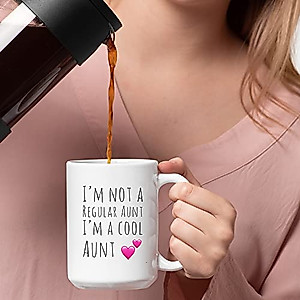 Panvola I'm Not A Regular Aunt I'm A Cool Aunt Mother's Day From Niece Nephew Sister Ceramic Coffee Mug (15 oz)