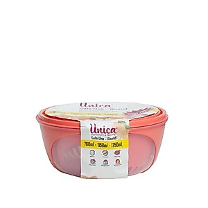 Unica Round Containers with Lids, Microwavable & Airtight, Freezer-safe Containers, BPA-free and Dishwasher Safe Meal Prep Container Set of 3, 15, 26, 39 oz, 6.9x6.9x3.01 in