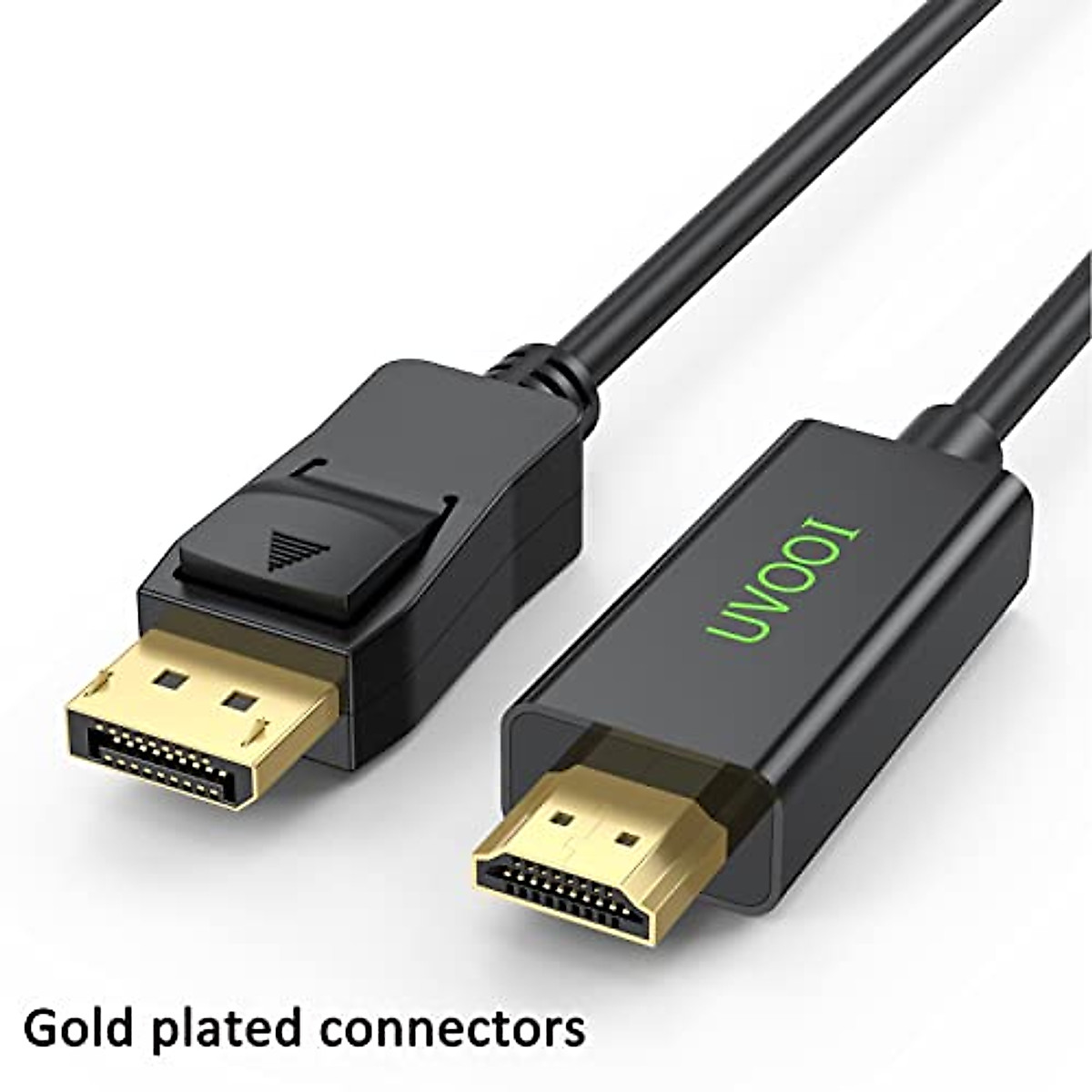 UVOOI DisplayPort to HDMI Cable 4K 10-Feet, Display Port (DP) to HDMI Male to Male Adapter Cable for All DP Modes - Gold-Plated