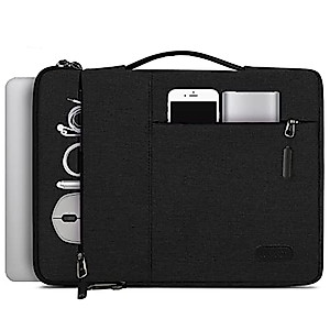 Laptop Sleeve Case 15-15.6 Inch Waterproof Business Computer Carrying Case Portable Handle Briefcase Bag Compatible with 15.6 Inch MacBook Air/Pro 15-15.6 Inch HP ASUS Samsung Notebook Black