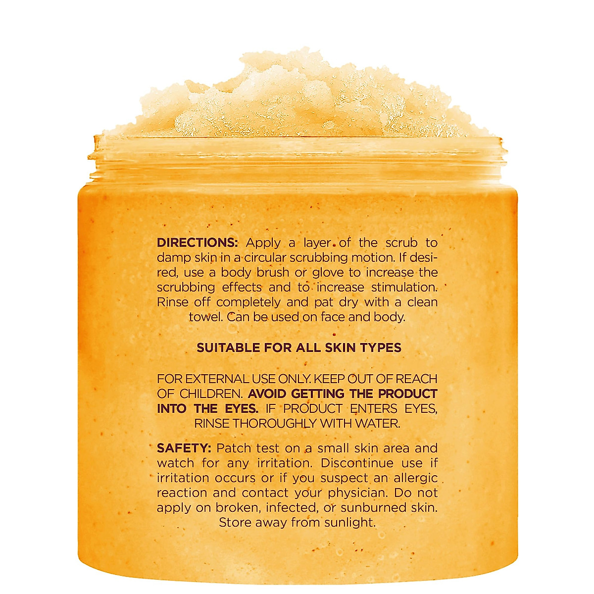 Brooklyn Botany Peach Bellini Honey Sugar Scrub for Body 10 oz – Deeply Hydrating and Gently Exfoliating Body Scrub for Women and Men – Moisturizing and Nourishing the Skin