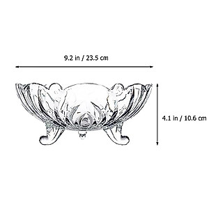 Luxshiny Food Containers Glass Salad Bowl Transparent Footed Dessert Bowl Vintage Flower Embossed Ice Cream Bowl European Style Trifle Bowl Candy Cake Bowl for Home Wedding Party 950ml