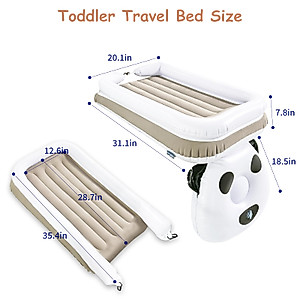 Gloserin Inflatable Toddler Travel Bed-Portable Toddler Bed,Plane Bed for Kids,Airplane Travel Beds with Sides for Kids Camping Air Mattress Blow Up Mattress for Camping Trave