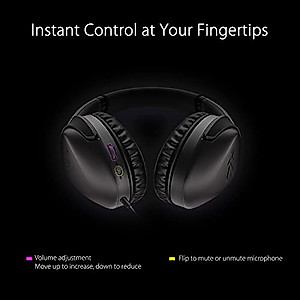 ASUS ROG Strix Go Core Wired Gaming Headset | 3.5mm Connector | Lightweight Design | Over-Ear Headphones for PC, Mac, Nintendo Switch, and PS4, Black, Standard
