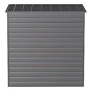Arrow Select 6' x 4' Outdoor Lockable Steel Storage Shed Building, Charcoal