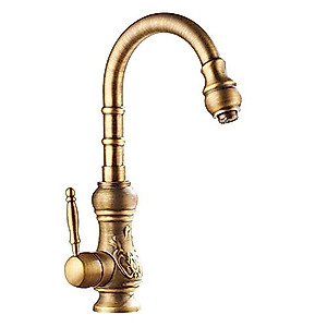 Kitchen Mixer Tap Kitchen Taps Antique Brass Kitchen Faucet Hot and Cold Rotating Single Handle Kitchen Sink Tap