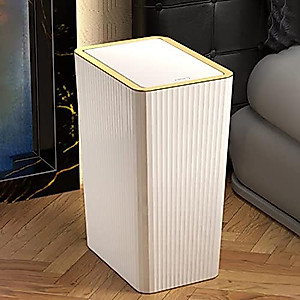 3.3 Gallon Rectangle Trash Can with Top Press Lid，Plastic Slim Garbage Bin, Wastebasket for Narrow Spaces, Kitchen, Bathroom,Bedroom