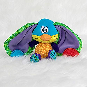 Nuby Teether Tugz Plush Silicone Teething Toy - BPA-Free Baby Teething Toy - 3+ Months - Rabbit