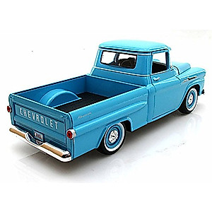 1958 Chevy Apache Fleetside Pickup Truck, Light Blue - Motormax 79311 - 1/24 scale Diecast Model Toy Car, unisex-children