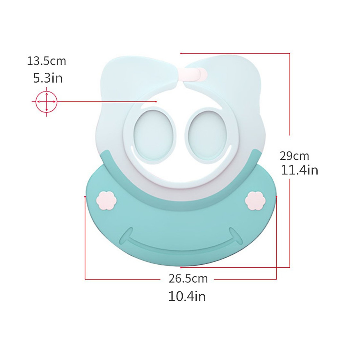 HiCat Baby Children Kids Shampoo Shower Bathing Cap Hat, Elastic Soft Comfortable Adjustable Wash Hair Shield Hat for Baby Kids, Silicone Protect Soft Cap Hat for Protecting Eyes and Ears (Blue 02)