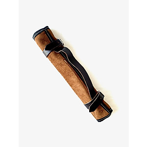 Breliser 3-Piece Diamond-Hammered Damascus Knife Set, Blue Pakkawood Handle - Chef, Santoku, Paring - Leather Knife Roll - Knife Care Kit