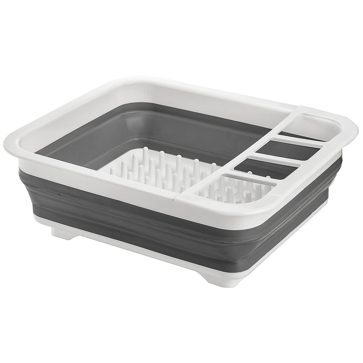 Nicunom Collapsible Dish Drying Rack and Drainboard Set , Portable Dish Drainer, Foldable Dinnerware Organizer for Kitchen Countertop RV Camper