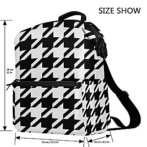 ALAZA Houndstooth Casual Backpack Lightweight Travel Daypack Student School Bag