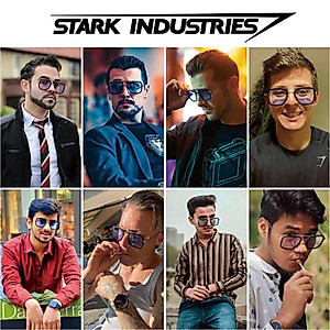 SHEEN KELLY Trendy Square Pilot Sunglasses Men Women Vintage Rectangular Metal Frame Shades Eye Glasses