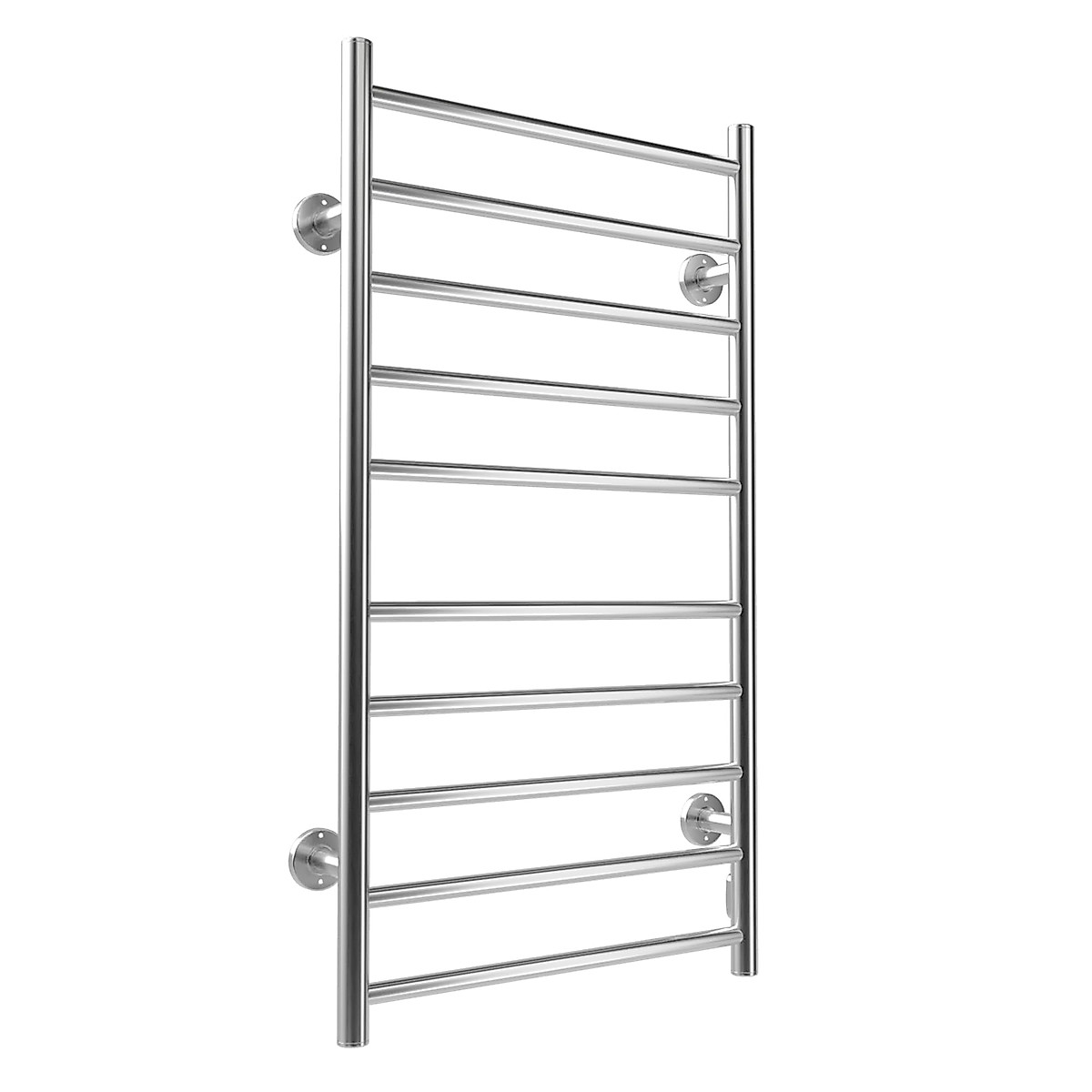 Towel Warmer Rack, 10 Bars Wall Mounting Towel Warmers for Bathroom, Aluminum Heated Towel Rack Towel Heater Plug-in Heated Towel Rack Silver 20.90in