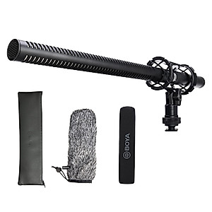 BOYA External Shotgun Microphone for Camera DSLR with Shockmount Windscreen Mic for Canon Nikon Sony Vlogging Professional Condenser Microphones for Video Recording Voice Interview YouTube BY-BM6060L