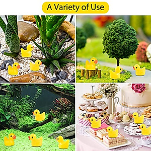 KUUQA 70 Pieces Tiny Ducks Mini Resin Ducks Miniature Duck Figures Ornament for Craft, Dollhouse, Slime, Home Decorations（Yellow）