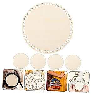 STOBAZA 25 pcs Woven Bag Base Round Bottom Basket Wood Bag Bottom Basket Bottom Basket Weaving Base Wooden Handbag Base Circle Purse DIY Kits Wooden Bag Bottom Shaper Round Basket Crochet