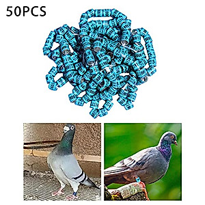 50pcs 8mm 2023 Pigeon Bands, Customized Bands for Pigeon Ring Birds Leg, Aluminum Bird Rings Leg Bands Ring Bands, Blue