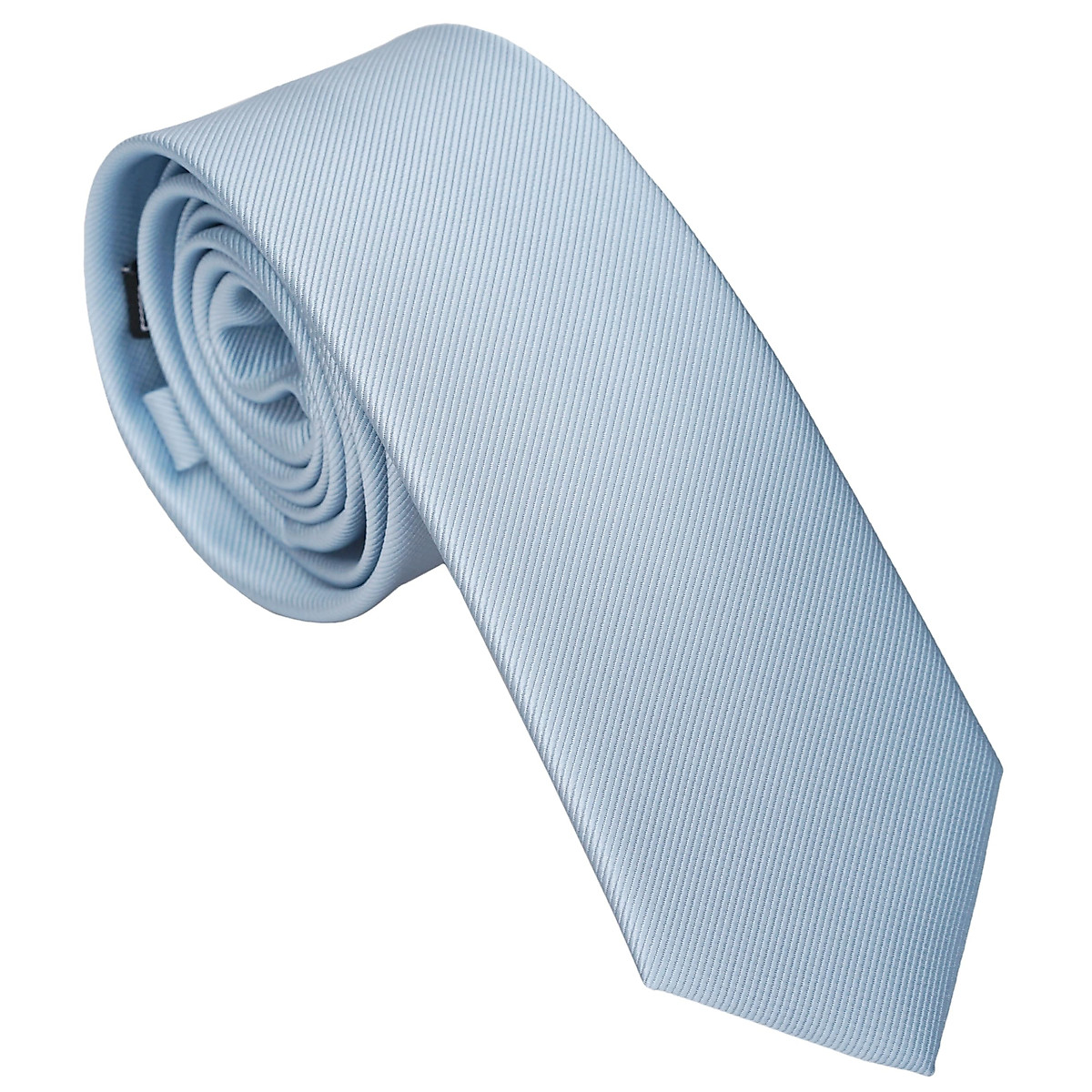 ZENXUS Solid Skinny Ties for Men, 2.5 inch Slim Dusty Blue Necktie