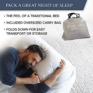 King Koil Luxury Twin Air Mattress with Built-in High Speed Pump for Camping, Home & Guests - Twin Size Double High Airbed Luxury Inflatable Blow Up Mattress Waterproof