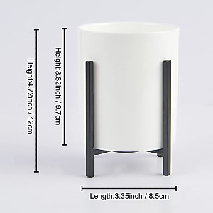 MONOSUGO Silverware Holder for Countertop, Kitchen Spoon and Fork Holder, Utensil Caddy Countertop Utensil holder, Ceramic Cutlery Holder Robust Silverware Caddy with Black Metal Frame, 1 Pcs