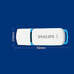 PHILIPS 16GB Flash Drive, Snow Edition USB 2.0 - White/Blue
