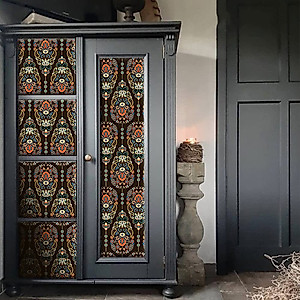 European Style Retro Cabinet Liner Self Adhesive Contact Paper Removable Wallpaper Decorative for Countertop Kitchen Shelf Drawer Liners