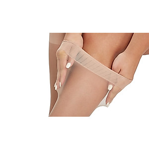 MANZI Plus Size Lady's Knee High Sheer Stockings for Women 6 Pairs Pack(Natural,XXXL-XXXXL)