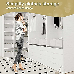 Grisofaa Wardrobe Clothes Organizer for Folded Clothes,Clothing Organizer and Jeans Organizer for Closet Use to Jeans Pants T-Shirts Leggings Built-in PP Board(Beige-2PCS)