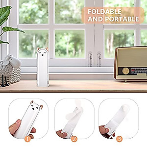 Veemoon Portable Fan Practical Cooler Mini Summer Personal Neck Foldable Office for Rechargeable White Sports Girls Eyelash Free Usb Recharging Indoor Gift Women Handheld Desk Fan
