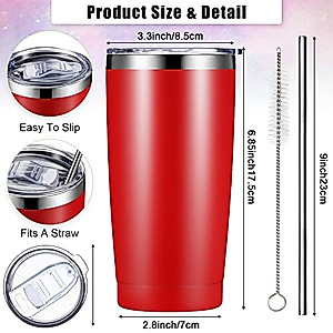 16 Pack Insulated Travel Tumblers 20 Oz Stainless Steel Tumbler Cup with Lid and Straw Powder Coated Coffee Mug for Cold and Hot Drinks(Mutil Colors)