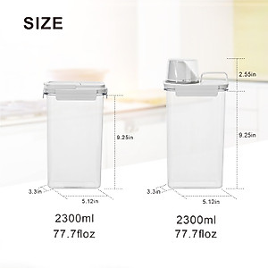 QCHOSWO Cereal Containers Storage Set 8PCS(4Pots&4Lids) Cereal Dispenser For Pantry Organization BPA Free Storage Containers Fridge Organizer Bins Pet, QH240325