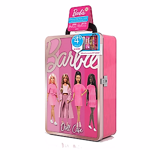 Barbie Metal Toy Storage Case Store it All - Compatible with other Dolls, for Kids Girls Ages 3 and Up, BBDS6