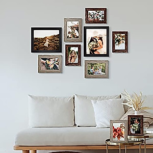 LUCKYLIFE Picture Frame Set 10-Pack, Gallery Wall Frame Collage with 8x10 5x7 4x6 Frames in 3 Different Finishes