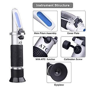 Ade Advanced Optics ade0-10% 0-10% ATC BRIX Refractometer for Maple Sap, CNC, Rbti
