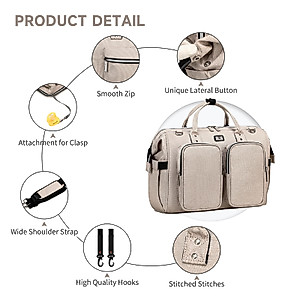 Pomelo Best Multifunctional Diaper Bag Totes with Changing Pad & Stroller Straps, Large Portable Newborn Baby Bags, Unisex and Stylish Travel Diaper Backpacks for Mom and Dad, Black