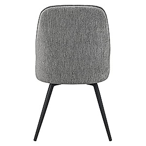 OSP Home Furnishings Martel Swivel Chair with Padded Seat and Black Legs for Dining or Home Office Use, Charcoal Herringbone Fabric