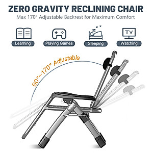 LILYPELLE Comfy Folding Chair, Folding Lounge Chair for Bedroom and Living Room, Folding Reclining Patio Chairs with Removable Cushion for Indoor Outdoor