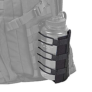 OneTigris ROC Minimalist Adjustable Bottle Holster MOLLE Panel Gear Holder Universal Fit 600ml to 1000ml Water Bottle (Black)