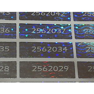 Holomarks 156 pcs Hologram Labels with Serial Numbers, Warranty Stickers Seals 1.18 x 0.39 in