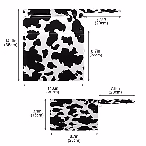 Wet Dry Bag 2 Pack Animal Cow Print Waterproof Kids Baby Cloth Diaper Wet Bags Organizer Pouch Zippered Pockets Yoga Gym Wet Dry Bag for Travel Swimsuits