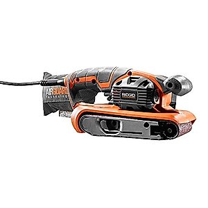 Ridgid 6.5 Amp Corded 3 in. x 18 in. Variable Speed Belt Sander with AIRGUARD Technology, R27401, (Bulk Packaged, Non-Retail Packaging) (Renewed)