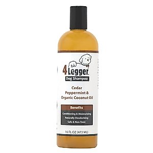 4Legger Organic Dog Shampoo and Conditioner USDA Certified - All Natural Concentrated Cedar Dog Shampoo with Peppermint, and Eucalyptus - Dog Shampoo for Itchy Skin - Dog Shampoo for Smelly Dogs 16 oz
