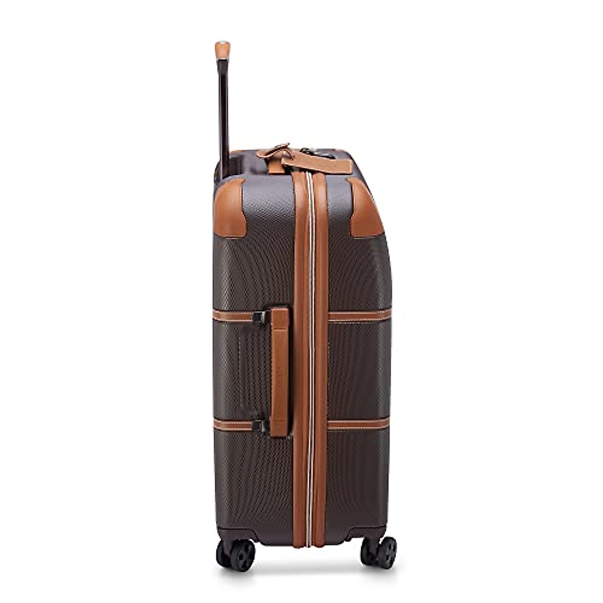 DELSEY Paris Chatelet Hardside 2.0 Luggage with Spinner Wheels, Chocolate Brown, Checked-Medium 24 Inch